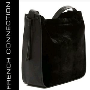 French Connection Bags | Black Hobo Bucket Handbag | Poshmark